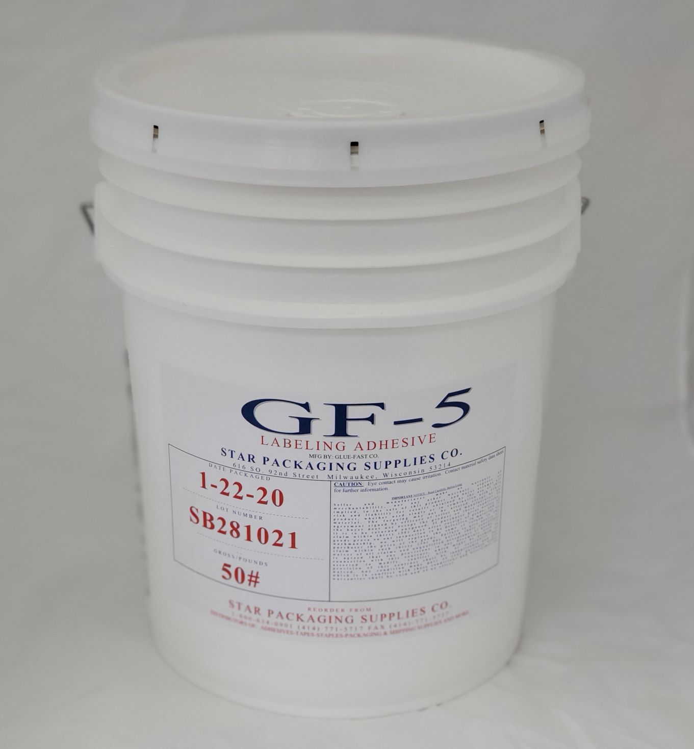 GF-5 Labeling Adhesive (5 gallon pail) | Star Packaging Supplies ...
